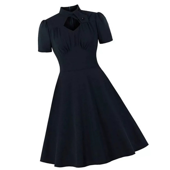 Dresses | Gothic Pin Up Plus Size Collar Pin Up Dress | Poshmark